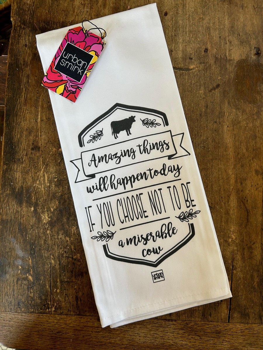 Miserable Cow Snarky Motivational Towel – Forgotten Oklahoma & Wildfire ...
